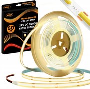 BERGE LED pásek COB Neon 24V - 480D - 9W/m - IP20 - 50m - 990lm - teplá barva