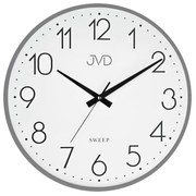 JVD Šedé nástěnné kovové netikající tiché nástěnné hodiny JVD HK4129.3