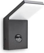 ILUX 221519 LED Venkovní nástěnné svítidlo STYLE AP venkovní nástěnné LED svítidlo se senzorem 9,5W 1150lm 4000K IP54, antracitové - IDEALLUX