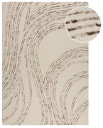 Hnědý/krémový vlněný koberec 160x230 cm Abstract Swirl – Flair Rugs