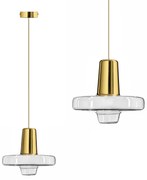 Toolight LED kovové skleněné závěsné svítidlo APP553-1CP zlaté