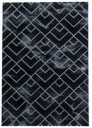 Ayyildiz, Kusový koberec Naxos 3814 silver, 120x170, černá, kancelář