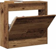 botník, výklopný, kompozitní dřevo, 57x60x21 cm, staré dřevo, Dekorino BB20260034