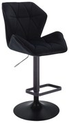 LuxuryForm DESIGN Barová židle MILANO MAX VELUR na černé kulaté podstavě - černá
