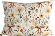 Polybavlněný povlak na polštář FLORAL RIBBON POLY 70x90 cm, krémový