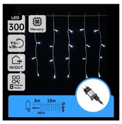 Aigostar - LED Venkovní vánoční řetěz 300xLED/8 funkcí 15x0,4 m IP44 stud bílá