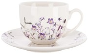Bílý/fialový porcelánový šálek 280 ml Louka – Orion