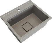 Gamma Quadro 5850, 1-komorový granitový dřez 580x495x220 mm, béžová, GMA-ZLE000231
