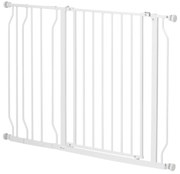 Dveřní branka PawHut pro psy s nastavitelnou délkou bez vrtání, dětská bezpečnostní branka s obousměrným otevíráním, černá 75-115 cm pro ochranu domá…