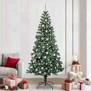 Umělý osvětlený vánoční stromeček Zelená 240 cm PVC a kov 3396790
