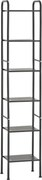 Erga Lexa, koupelnový kovový regál se 6 policemi 28x32,5x166,5 cm, černá matná, ERG-YKA-P.LEXA-BLK