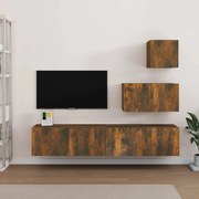 4dílný set TV skříněk kouřový dub kompozitní dřevo 3114643