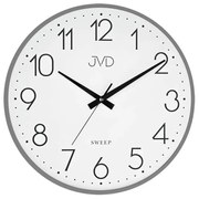 JVD Šedé nástěnné kovové netikající tiché hodiny JVD HK4129.3