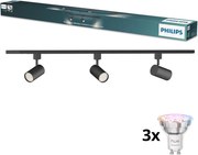 Philips - LED Stm. bodové svítidlo v lišt sys EASYLINK 3xGU10/4,7W/230V 1m černá