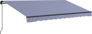 Skládací balkonová markýza Outsunny s ručním kličkou, 400 x 300 cm, UV30+ sluneční markýza s úhlem 45-85°, voděodolná markýza pro balkon, nástěnná úpr