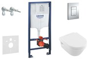 Grohe Rapid SL - Set předstěnové instalace, klozetu a sedátka Villeroy & Boch, tlačítka Skate Cosmopolitan, chrom 38528SET-KB