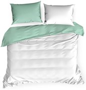 Saténové povlečení 180x200 Nova white mint oboustranné Eurofirany