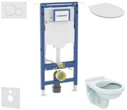 Geberit Duofix - Set předstěnové instalace, klozet Alpha se sedátkem, tlačítko Sigma01, alpská bílá SANI11CD3114
