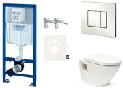 Cenově zvýhodněný závěsný WC set GROHE do lehkých stěn / předstěnová montáž+ WC Vitra Integra SIKOGRSINT2S