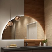 Erga Kori, půlkruhové LED zrcadlo 80x160cm, 3220 lm, 3 barvy světla, ERG-V01-KORI-8016-CL