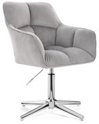 LuxuryForm DESIGN Otočné křeslo AMALFI VELUR na stříbrném kříži - světle šedé