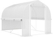 Fóliový skleník Outsunny 3 x 2 x 2 m se 4 okny a dveřmi, rolovací boční stěny, fóliový tunelový skleník na rajčata odolný proti UV záření s pozinkova…