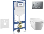 Geberit Duofix - Set předstěnové instalace, klozetu TECEone a sedátka softclose, tlačítko Sigma01, matný chrom SANI11CT2102