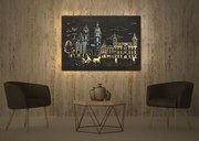 Li-Go "Hradec Králové" světelný obraz 230V 100x70cm provedení povrchu: dub světlý