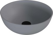 Polysan Banera - Umyvadlo na desku, průměr 39 cm, bez přepadu, bez otvoru pro baterii, matná šedá 14337.31