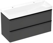 Hansgrohe Xelu Q - Skříňka s dvojumyvadlem, 63x118x50 cm, 2 zásuvky, matná bílá/strukturovaný bronz 54387670