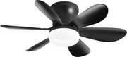 FAN LED-WIND-NER Stropní ventilátorové LED svítidlo Wind (černé) 10 W, 1100 lm, CCT, stmívatelné, IR ovladač, 16 x 53 cm - FANEUROPE