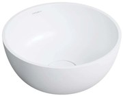 OMNIRES Shell M+ - Umyvadlo na desku, průměr 35 cm, bez přepadu, bez otvoru pro baterii, matná bílá SHELL350UNBM