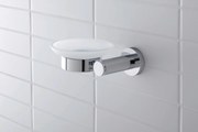 Duravit D-Code mýdelník Ø10 cm pro 1 mýdlo Chrom – levostranný
