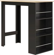 HOMCOM Vysoký Barový Stolek - rozměry 112D x 57Š x 106V cm - 3 police - černý | Aosom