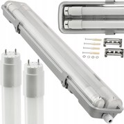 BERGE Hermetické LED svítidlo 120 cm + 2x LED trubice 18W - neutrální bílá