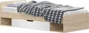 Postel TEYO1S / 90x200, bílá/dub sonoma Kondela 0000237194