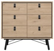 Nízká komoda v dekoru dubu v přírodní barvě 102x99 cm Ry – Tvilum