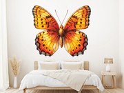 Oranžový motýl textilní přelepitelná samolepka na zeď arch 45 x 39 cm