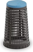 Plastový odpadkový koš na 120 l pytle, černý, modré víko
