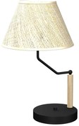 Stolní lampa Etna, 1x slonovinové lněné stínítko, b/dřevo