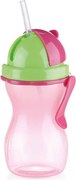 TESCOMA Dětská láhev s brčkem BAMBINI 300 ml, zelená, růžová