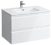 Laufen Pro S - Skříňka s umyvadlem, 80x50 cm, 2 zásuvky, lesklá bílá H8619634751041