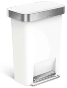 Simplehuman Koše - Odpadkový koš 45 l, s kapsou na sáčky, nerez/bílá CW1387CB