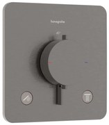 Hansgrohe Ecostat Comfort Q - Termostatická baterie pod omítku, pro 2 spotřebiče, kartáčovaný černý chrom 33713340