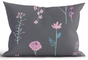 MK Lůžkoviny Bavlněný povlak na polštář Renforcé 40 x 60 cm - Vlčí máky tmavě šedé
