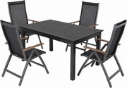 Doppler EXPERT antracit Wood Plus - zahradní souprava polohovací 4+1