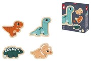 Janod Dřevěné vkládací puzzle Dinosauři 4v1 Dino