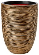 Capi Nature Rib NL Vase Elegant Low Black Gold Ø 34 cm / V 46 cm