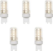 Sada 5 čirých LED žárovek G9 2W 370 lm 3000K