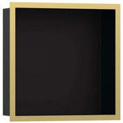 Hansgrohe XtraStoris Individual - Výklenek do stěny s designovým rámem, 30x30x10 cm, matná černá/leštěný vzhled zlata 56098990